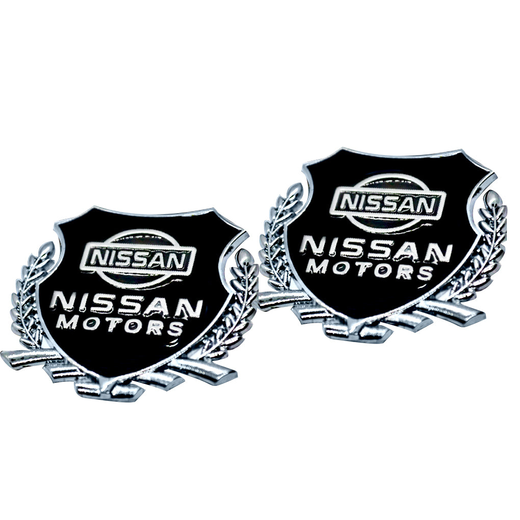 2pcs Nissan Car Badge Decal Car Logo Chrome Emblem Sticker Gold/Silver ...
